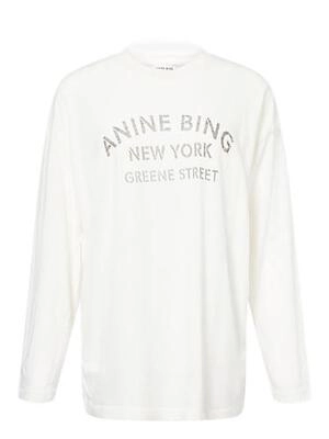ANINE BING Ivan Long-sleeve Cotton T-shirt - Ecru