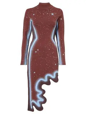 Ph5 Dobby Stretch-knit Midi Dress - Marsh Brown