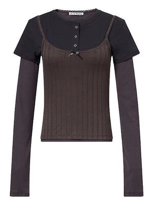 Acne Studios Ersilia Double-layered Jersey Top - Black