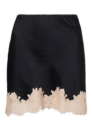 Rixo Ariah Lace-trim Satin Mini Skirt - Black