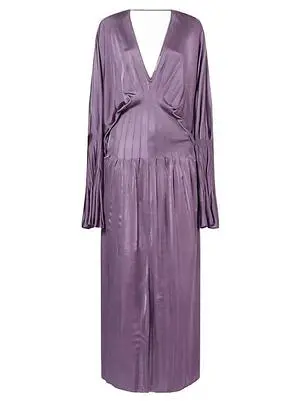 AYA MUSE Luma Draped Satin Maxi Dress - Grape