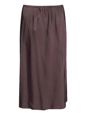 Vince Lace-trimmed Satin Midi Skirt - Iron