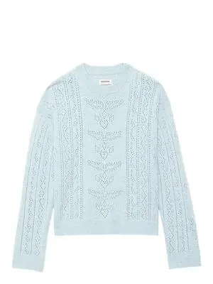 Zadig&Voltaire Markuz Pointelle-knit Wool And Cashmere-blend Jumper - Frozen