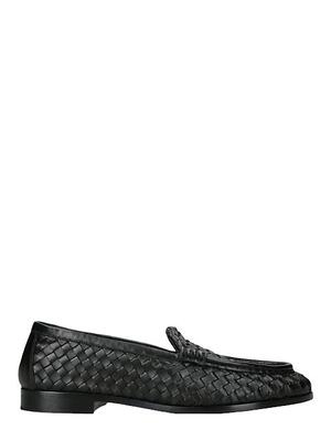 Bottega Veneta Silenzio Leather Loafers - Black