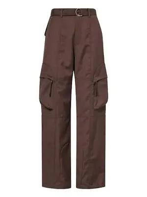 THE FRANKIE SHOP Kelly Woven Cargo Trousers - Brown