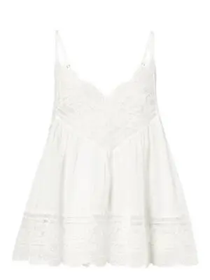 Dissh Elisa Lace-trim Cotton Camisole - White