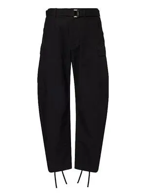 Sacai Relaxed-fit Cotton-blend Cargo Trousers - Black