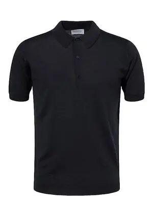 John Smedley Short-sleeve Merino-wool Polo Shirt - Black