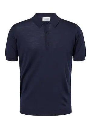 John Smedley Short-sleeve Merino-wool Polo Shirt Xxl - Black