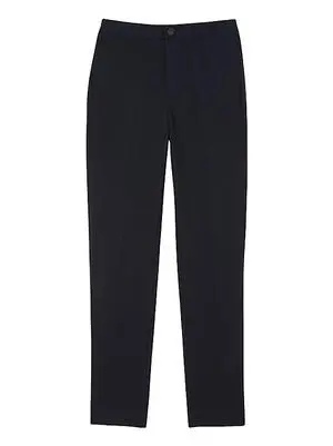 Sandro Tapered-leg Mid-rise Jersey Trousers - Bleus