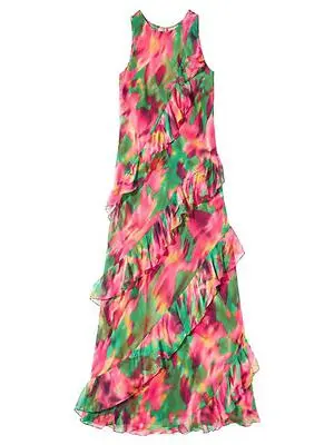 RO&ZO Layla Floral-print Chiffon Maxi Dress - Multi
