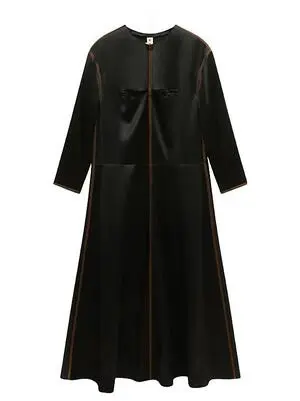 Marni Contrast Stitch Satin Midi Dress - 00n99