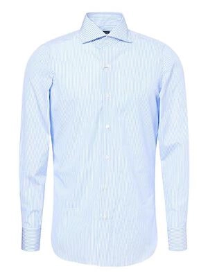 FINAMORE 1925 Napoli Striped Long-sleeve Cotton Shirt - Blu Stripe