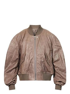 Rick Owens Leather Bomber Jacket - Dust