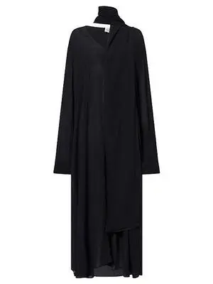 TOTEME Round Neckline Woven Maxi Dress - Black