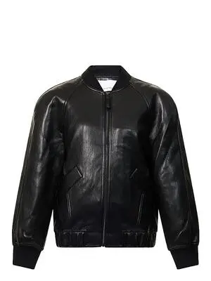 THE FRANKIE SHOP Alena Faux-leather Bomber Jacket - Black
