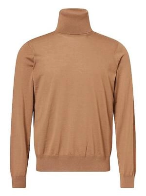 Dunhill Superfine Cashmere Roll Neck Pullover - Tan