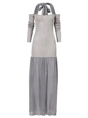 AYA MUSE Halter Woven Maxi Dress - Slate
