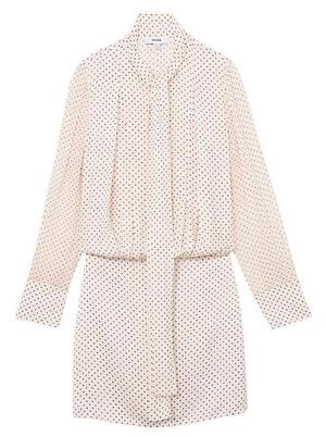 REISS Dottie Polka-dot Woven Mini Dress - Ivory Red