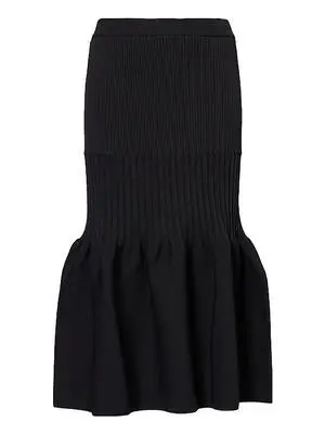 CFCL Fluted Mermaid Knitted Midi Skirt - Black