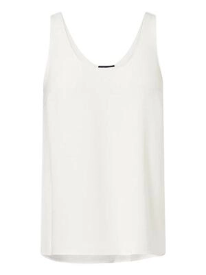 Theory The Scoop Crepe Woven Tank Top - Rice