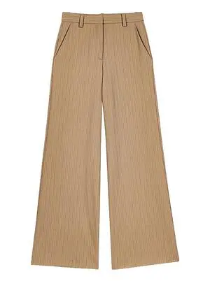 MAJE Maje Pinstriped Flared-Leg Wool-Blend Trousers