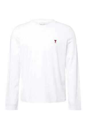AMI Paris Logo-embroidered Cotton-jersey T-shirt - Blanc