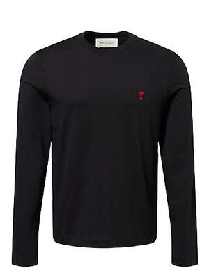 AMI Paris Logo-embroidered Cotton-jersey T-shirt - Noir