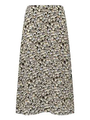 MARNI Marni Printed Crepe De Chine Fluid Silk Midi Skirt