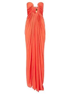 Christopher Esber Helix Crystal Strapless Gown - Paprika