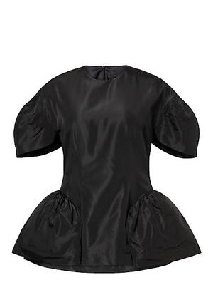 Simone Rocha Peplum Satin Top - Black
