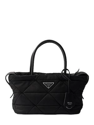 Prada Padded Re-nylon Medium Tote Bag - Black