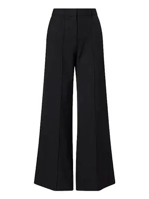 ME+EM Tailored-fit Flared Woven Trousers - Black