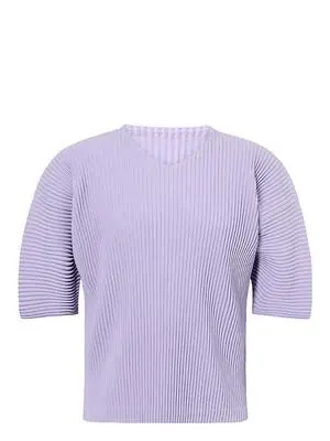 Issey Miyake July Pleated Knitted T-shirt - 80-purple Hued