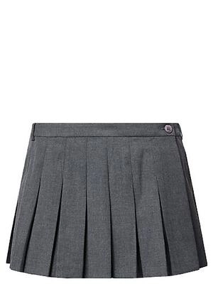 Good American Pleated Woven Mini Skort - Ash