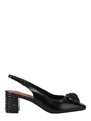 Kurt Geiger Chelsea Block Drench Leather Slingback Pumps - Black