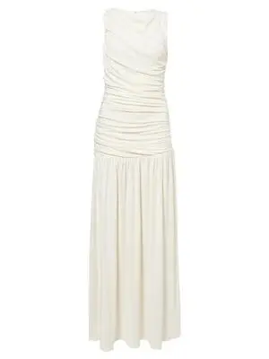 Dissh Lola Ruched Cotton-blend Maxi Dress - Bone
