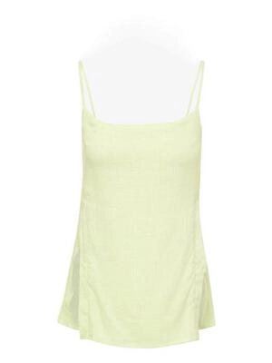 YASMINA Q Yasmina Q Square Neck Spaghetti Strap Linen-Blend Top