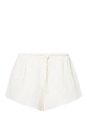 Dissh Crinkle Cotton-blend Wide Leg Shorts - Ivory