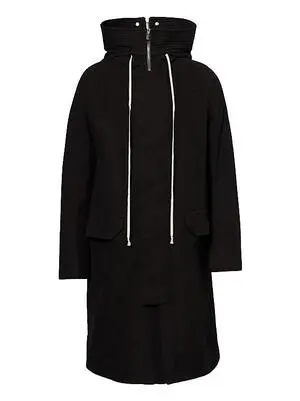 Rick Owens Longline Hooded Cotton Parka - Black