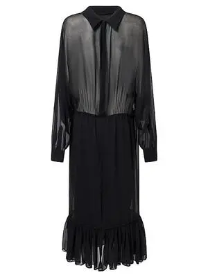 Jacquemus La Robe Siroco" Sheer-crepe Midi Dress - Black