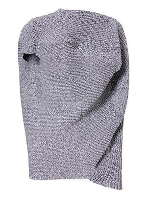 Issey Miyake Found Pleated Knitted Top - Grey