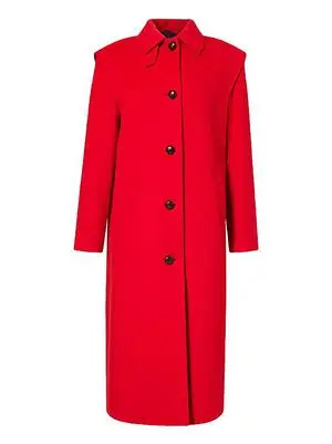Max Mara Wool Long Coat - Red