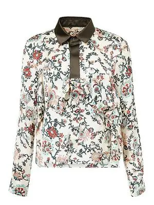 Sacai Floral Satin Overlay Panel Shirt - Ivory