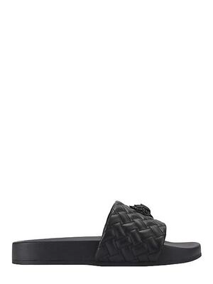 Kurt Geiger Meena Eagle Faux-leather Slides - Black