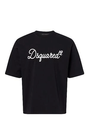 Dsquared2 Signature Brand-embroidered Cotton T-shirt - Black