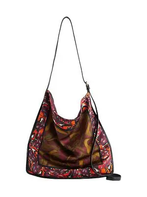 Dries Van Noten Large Printed Woven Shoulder Bag - Rust