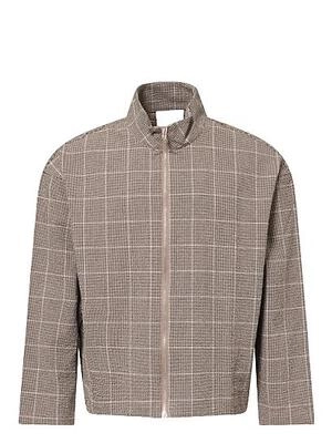 MKI MIYUKI ZOKU High-neck Woven Checkered Jacket - Brown