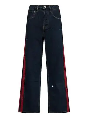 NAHMIAS Waxed Distressed Denim Jeans - Black