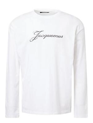 Jacquemus Le Long-sleeve Cotton And Hemp-blend T-shirt - White
